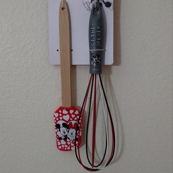 Disney | Kitchen | Disney Mickey And Minnie 2 Pc Silicone Spatula Whisk ...